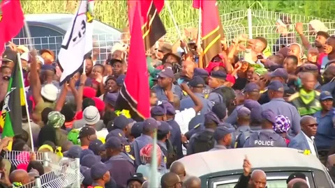 Winnie Mandela's coffin arrives at her S... | Stock Video | Pond5