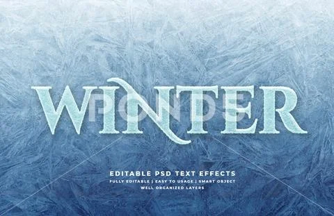 PSD Template: Winter 3d text style effect mockup - PSD Template #121253409