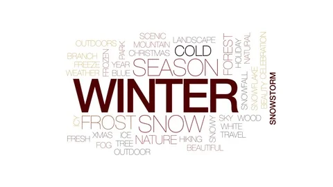 Winter animated word cloud, text design ... | Stock Video | Pond5
