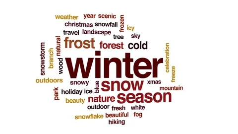 Winter animated word cloud, text design ... | Stock Video | Pond5