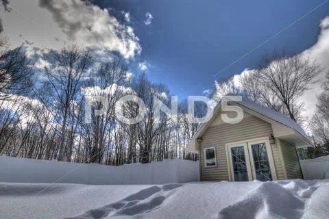 Winter Pool House Hdr - Stock Image - Everypixel