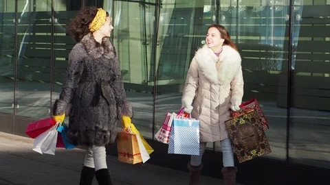 Shopping In Winter Stock Video Footage | Royalty Free Shopping In ...