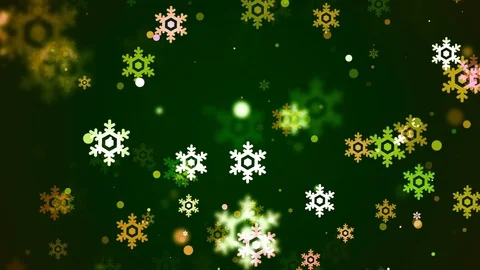 winter snow flakes in green background | Stock Video | Pond5