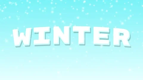 winter snowfall animation lettering text... | Stock Video | Pond5
