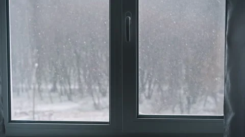 Snow Falling Outside Window Stock Video Footage | Royalty Free Snow ...