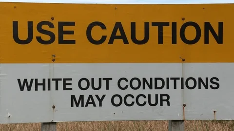 Winter weather warning road signs for sn... | Stock Video | Pond5