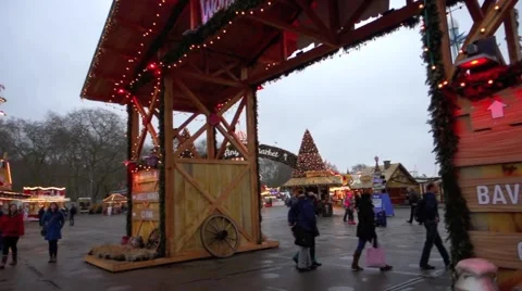 Winter Wonderland Fairground in Central ... | Stock Video | Pond5