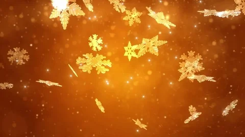 Winter wonderland gold magic snowflakes.... | Stock Video | Pond5