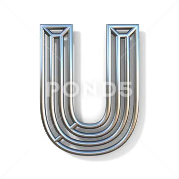 Photograph: Wire outline font letter U 3D Wire outline font letter U 3D ...