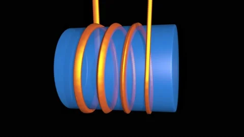 Wire wraps around cylinder . 3d animatio... | Stock Video | Pond5