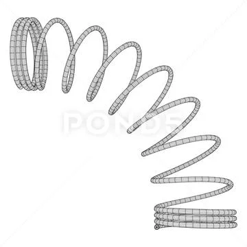 Wireframe helix spring Stock Illustration ~ #88555616