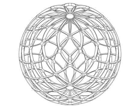 Wireframe Shape Geo Complex Twisted Sphere ~ 3D Model #263191476