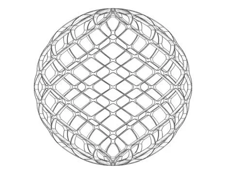 Wireframe Shape Geo Complex Twisted Sphere ~ 3D Model #263191476