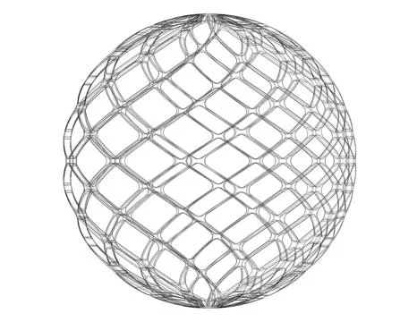 Wireframe Shape Geo Complex Twisted Sphere ~ 3D Model #263191476