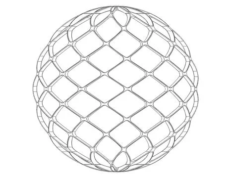 Wireframe Shape Geo Complex Twisted Sphere ~ 3D Model #263191476