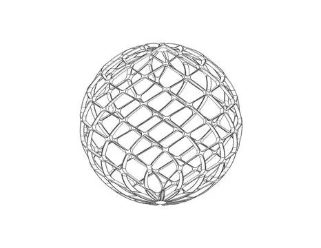 Wireframe Shape Geo Complex Twisted Sphere ~ 3D Model #263191476