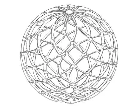 Wireframe Shape Geo Complex Twisted Sphere ~ 3D Model #263191476