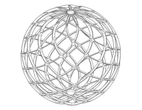 Wireframe Shape Geo Complex Twisted Sphere ~ 3D Model #263191476