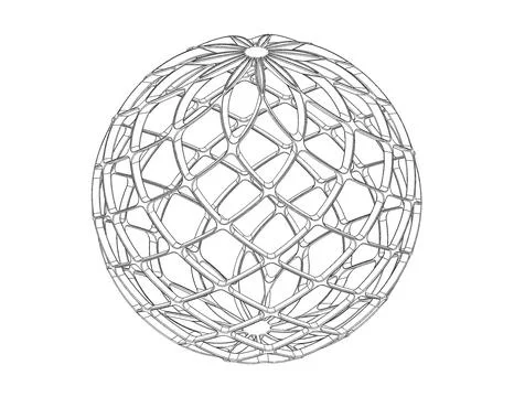 Wireframe Shape Geo Complex Twisted Sphere ~ 3D Model #263191476