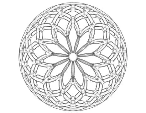 Wireframe Shape Geo Complex Twisted Sphere ~ 3D Model #263191476