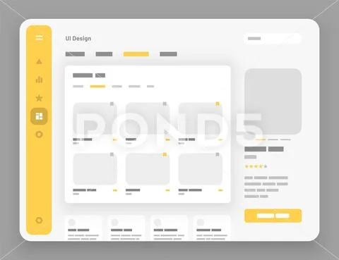 Wireframes screens. Dashboard UI and UX design.: Graphic #136168537