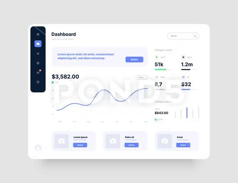 Wireframes screens. Dashboard UI and UX Kit design. Illustration #155370692