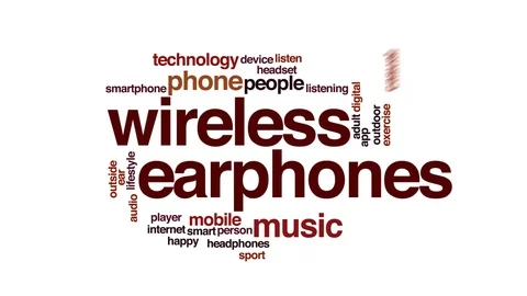 Wireless earphones animated word cloud, ... | Stock Video | Pond5