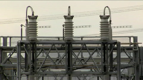 Wires and cables wrap around transformer... | Stock Video | Pond5