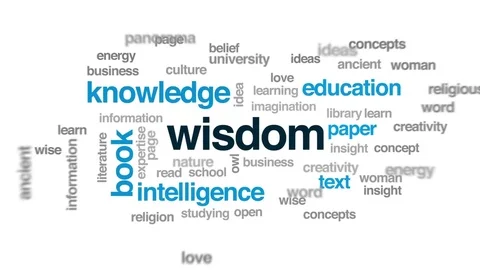Wisdom animated word cloud, text design ... | Stock Video | Pond5