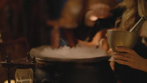 Witch Casting Spells and Creating Magic ... | Stock Video | Pond5