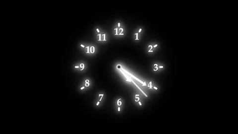 Without rim analog clock isolated animat... | Stock Video | Pond5