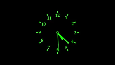 Without rim analog clock isolated animat... | Stock Video | Pond5