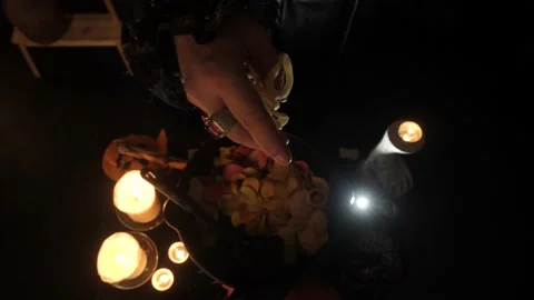 The wizard brews a potion from potato ch... | Stock Video | Pond5