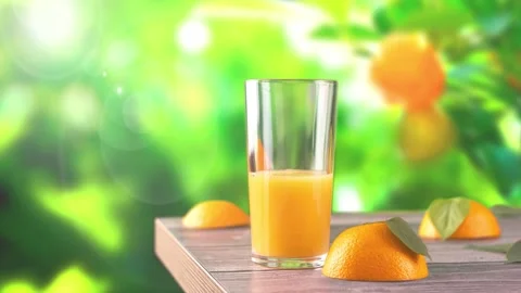 Wizard fresh orange juice in summer view... | Stock Video | Pond5