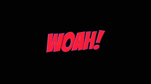 WOAH Comic Text Animation, with Alpha Ma... | Stock Video | Pond5