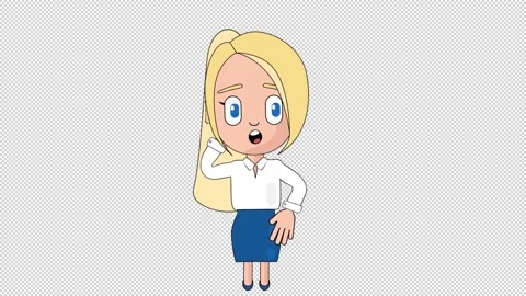 Woman Awkward Animation Character Talkin... | Stock Video | Pond5