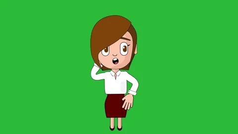 Woman Awkward Animation Character Talkin... | Stock Video | Pond5