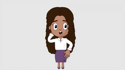 Woman Awkward Animation Character Talkin... | Stock Video | Pond5