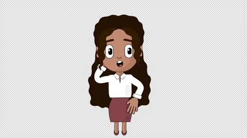 Woman Awkward Animation Character Talkin... | Stock Video | Pond5