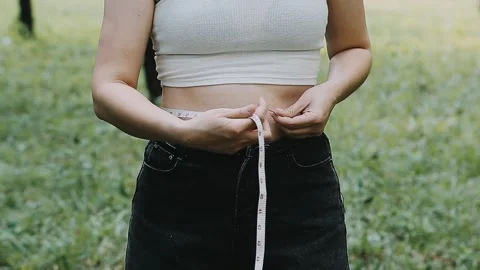 Woman body fat belly. Obese woman hands ... | Stock Video | Pond5