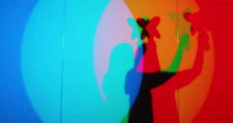 Woman butterfly science colorful shadow ... | Stock Video | Pond5