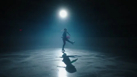 Woman Champion Of Figure Skating On Ice ... | Stock Video | Pond5