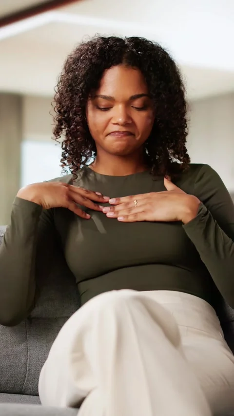 Woman Chest Pain | Stock Video | Pond5