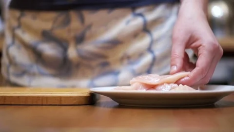 Woman Cooked Fresh Raw meat Beats on the... | Stock Video | Pond5