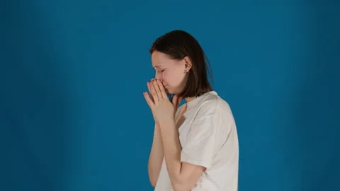 Woman cries with suffocating grip of sor... | Stock Video | Pond5