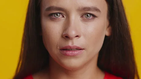 Woman Crying Having Tears Falling Down H... | Stock Video | Pond5
