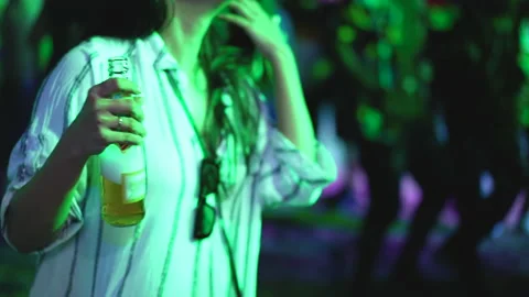 Woman dance nightclub. Drunk person enjo... | Stock Video | Pond5