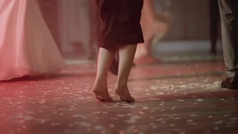 Woman is dancing barefoot without shoes ... | Stock Video | Pond5
