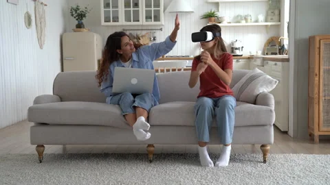 Woman distracted from work at computer t... | Stock Video | Pond5