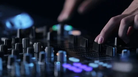 Woman Dj play electronic music on mixing... | Stock Video | Pond5